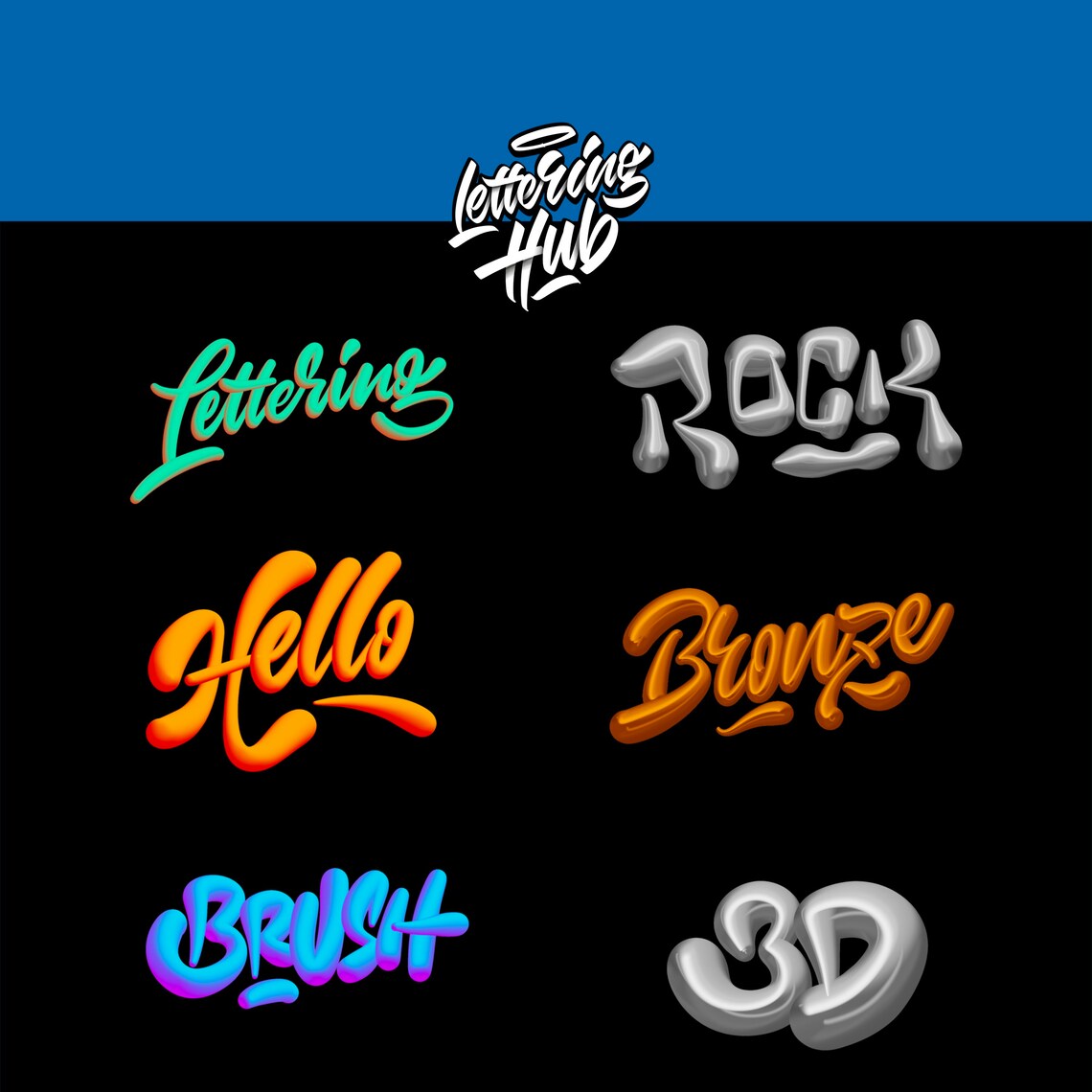 Procreate 3D Brush Bundle, 3D Lettering Procreate Brushes, 3D Brushes ...