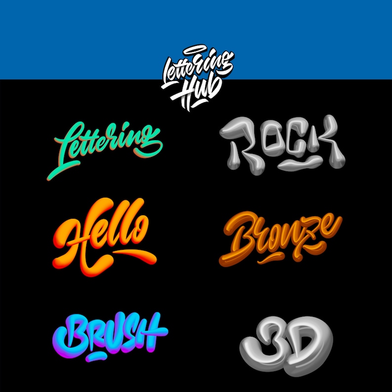 Procreate 3D Brush Bundle, 3D Lettering Procreate Brushes, 3D Brushes ...