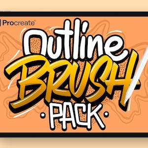 100+ Lettering Procreate Brush Bundle: 3D, Outline, Stamps - Etsy