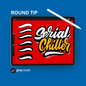 Procreate Outline Lettering Brush Pack: 58 Brush Set (instant Download ...