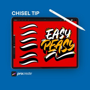 Procreate Outline Lettering Brush Pack: 58 Brush Set (instant Download ...