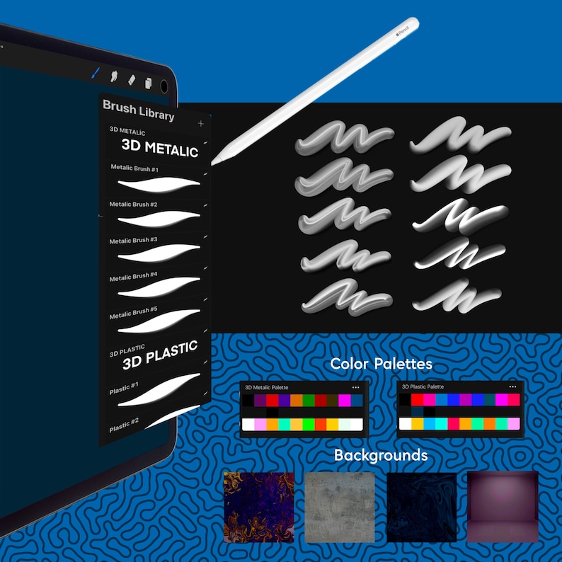 100 Lettering Procreate Brush Bundle, 3D Lettering Procreate Brushes ...