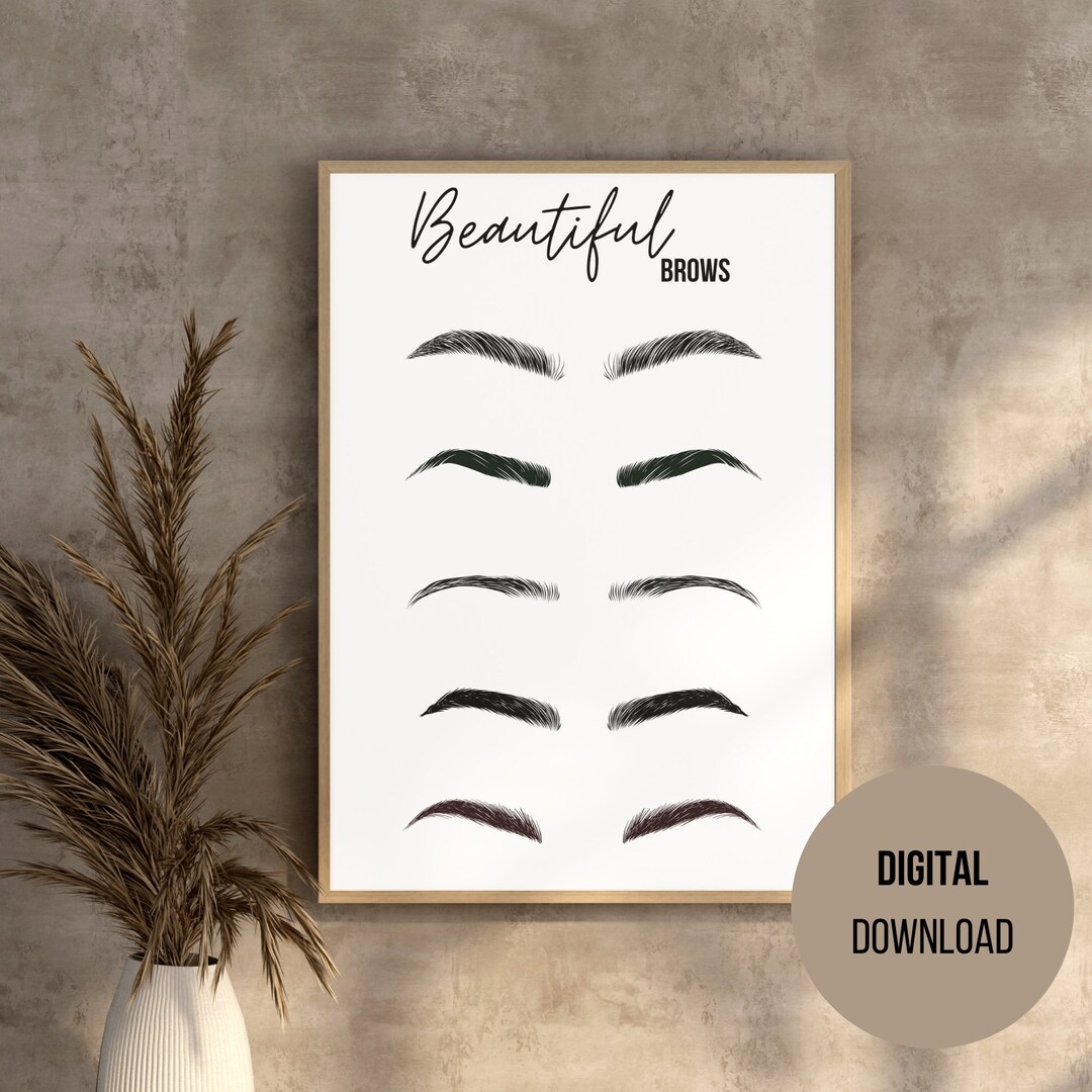 Eyebrow Digital Print, Brow Shape, Salon Decor, Brow Artist Gift, Brow ...