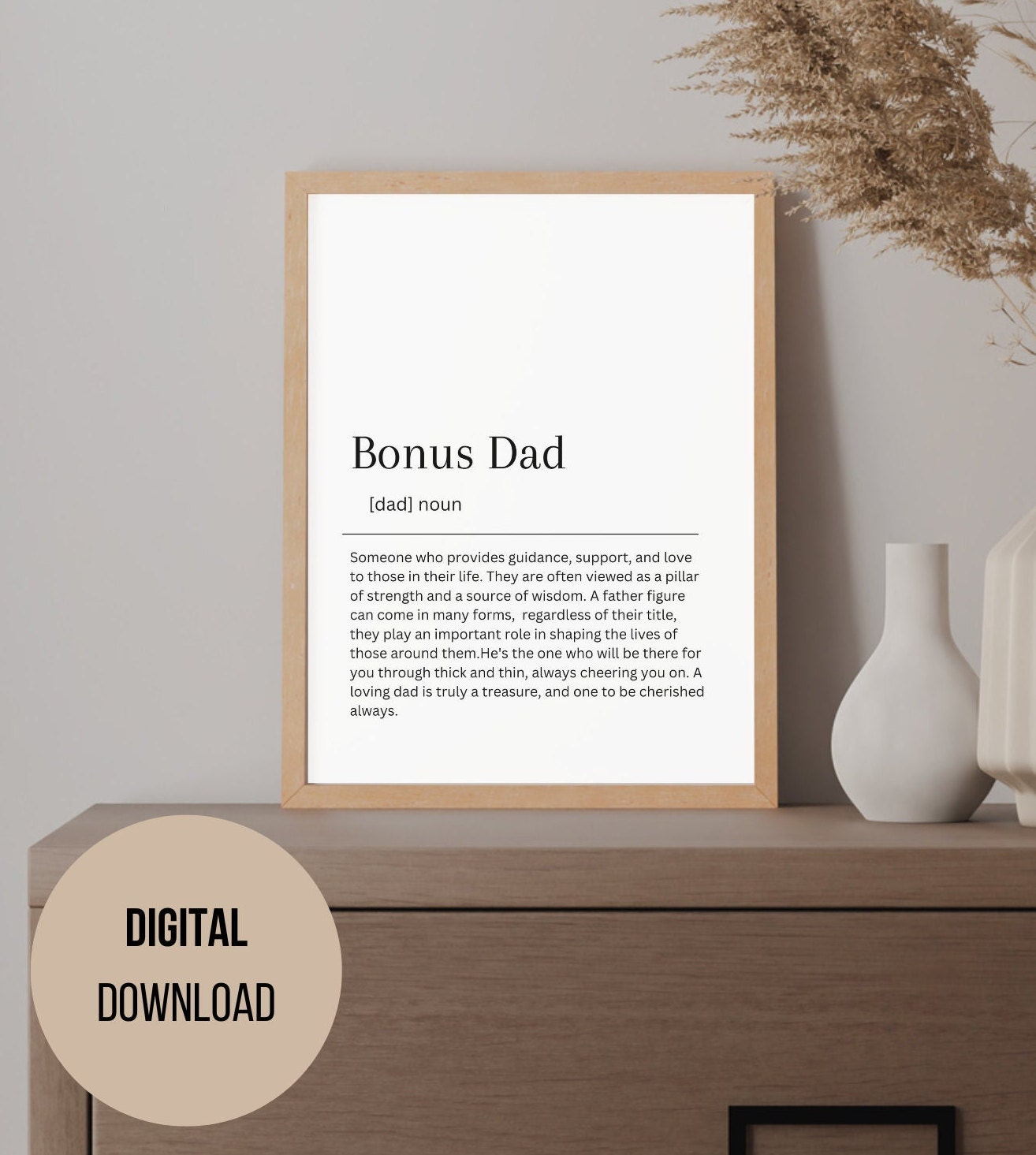 Bonus Dad Definition Printable, Father's Day Gift, Printable Wall Art ...