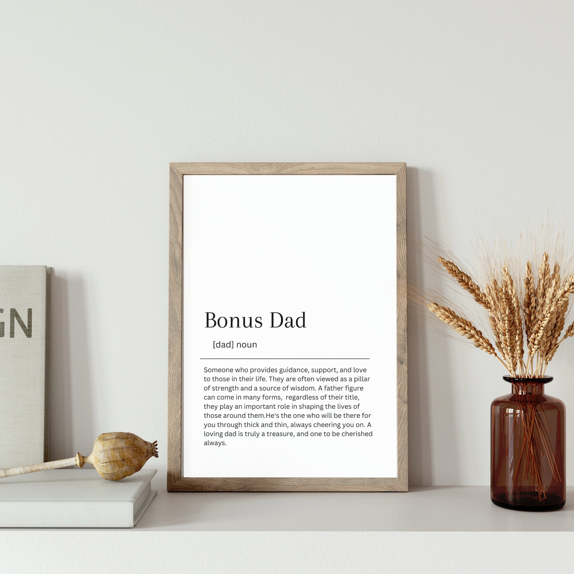 Bonus Dad Definition Printable, Father's Day Gift, Printable Wall Art ...