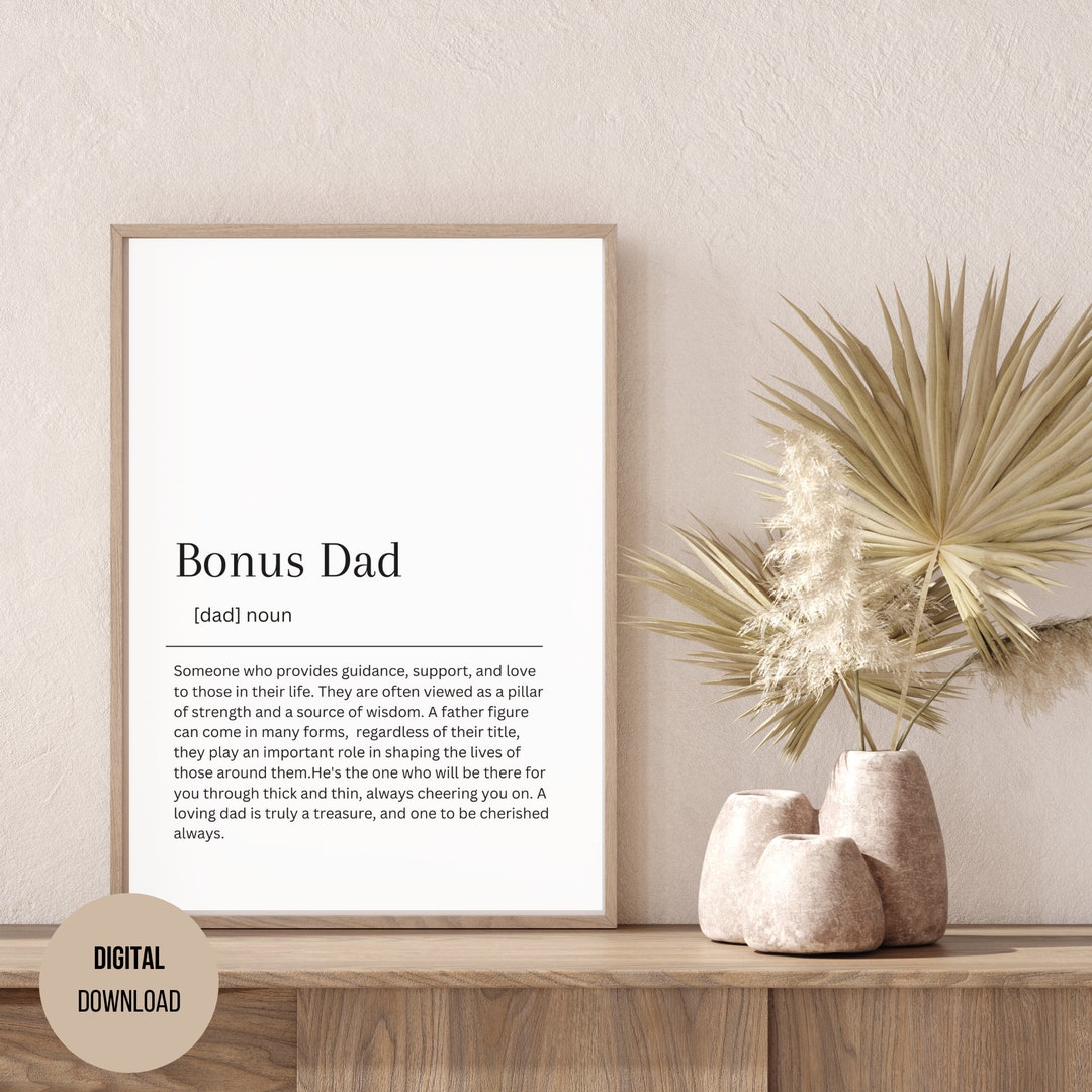 Bonus Dad Definition Printable, Father's Day Gift, Printable Wall Art ...