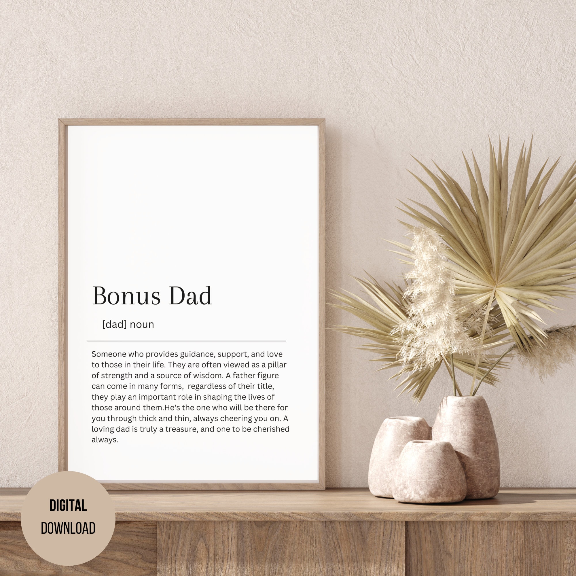 Bonus Dad Definition Printable, Father's Day Gift, Printable Wall Art ...
