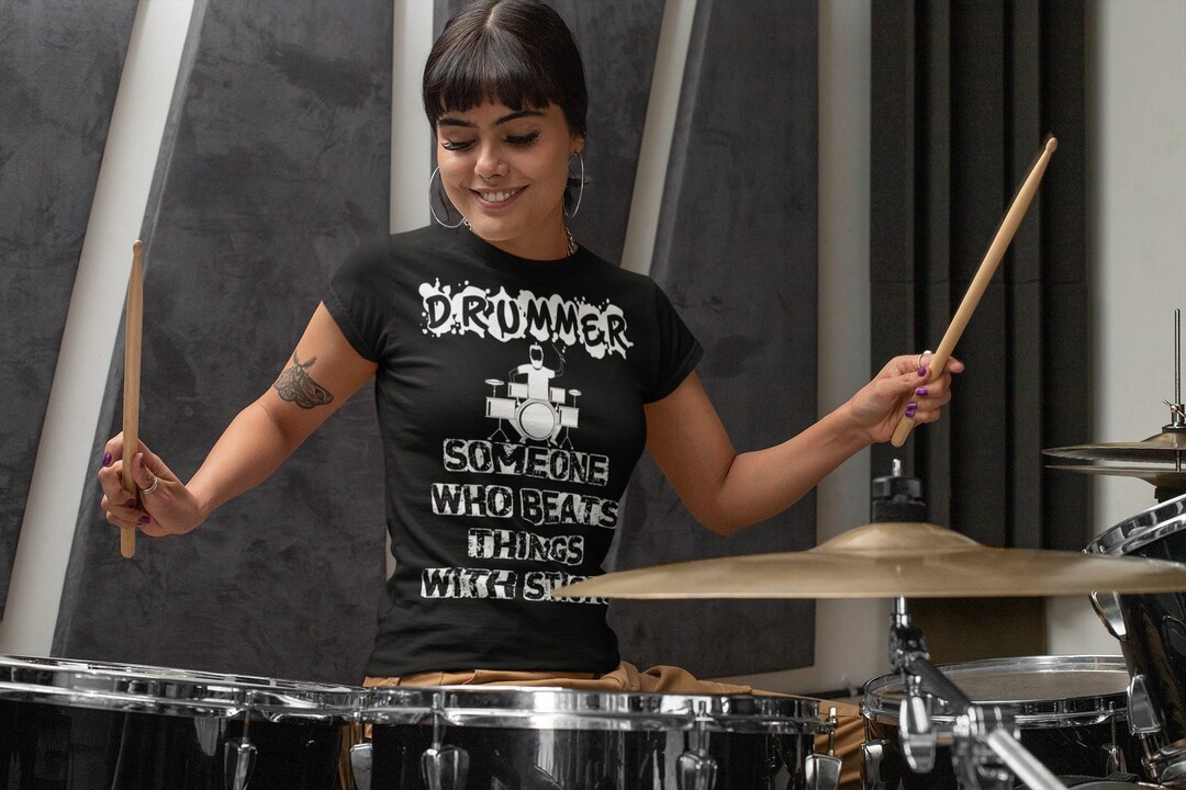 DRUMMER - Ladies Fit Super Cool Funny Musician Drums Drummer Gift T ...