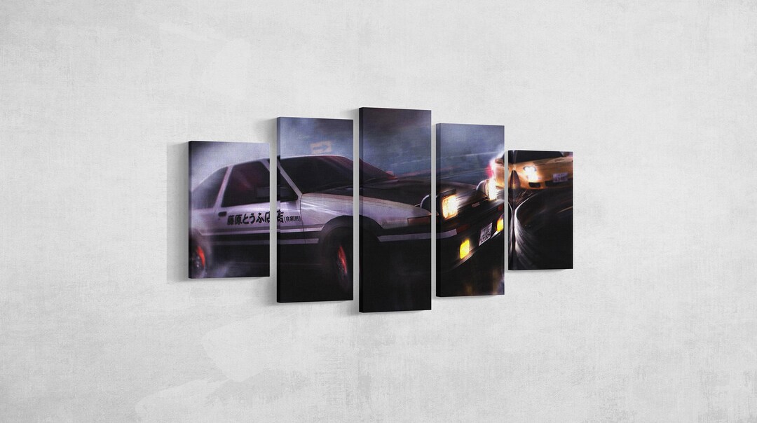 Initial D, Takumi Vs Keisuke Takahashi, Touge Poster, Drift Race Canvas ...