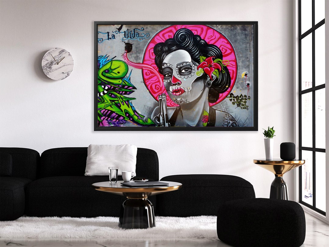 Mexican Street Art Canvas, Graffiti Wall Art, Graffiti Mexican Street ...