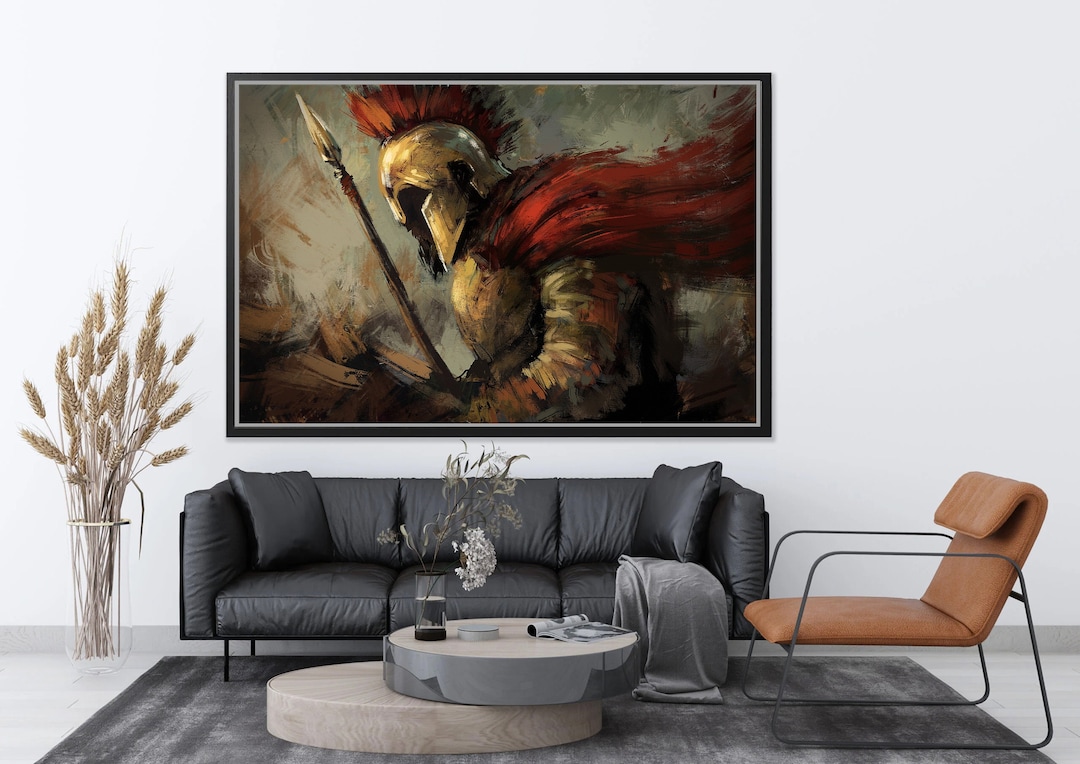 Spartan Hero Canvas Wall Art, Spartacus Poster, 300 Spartan Movie Home ...