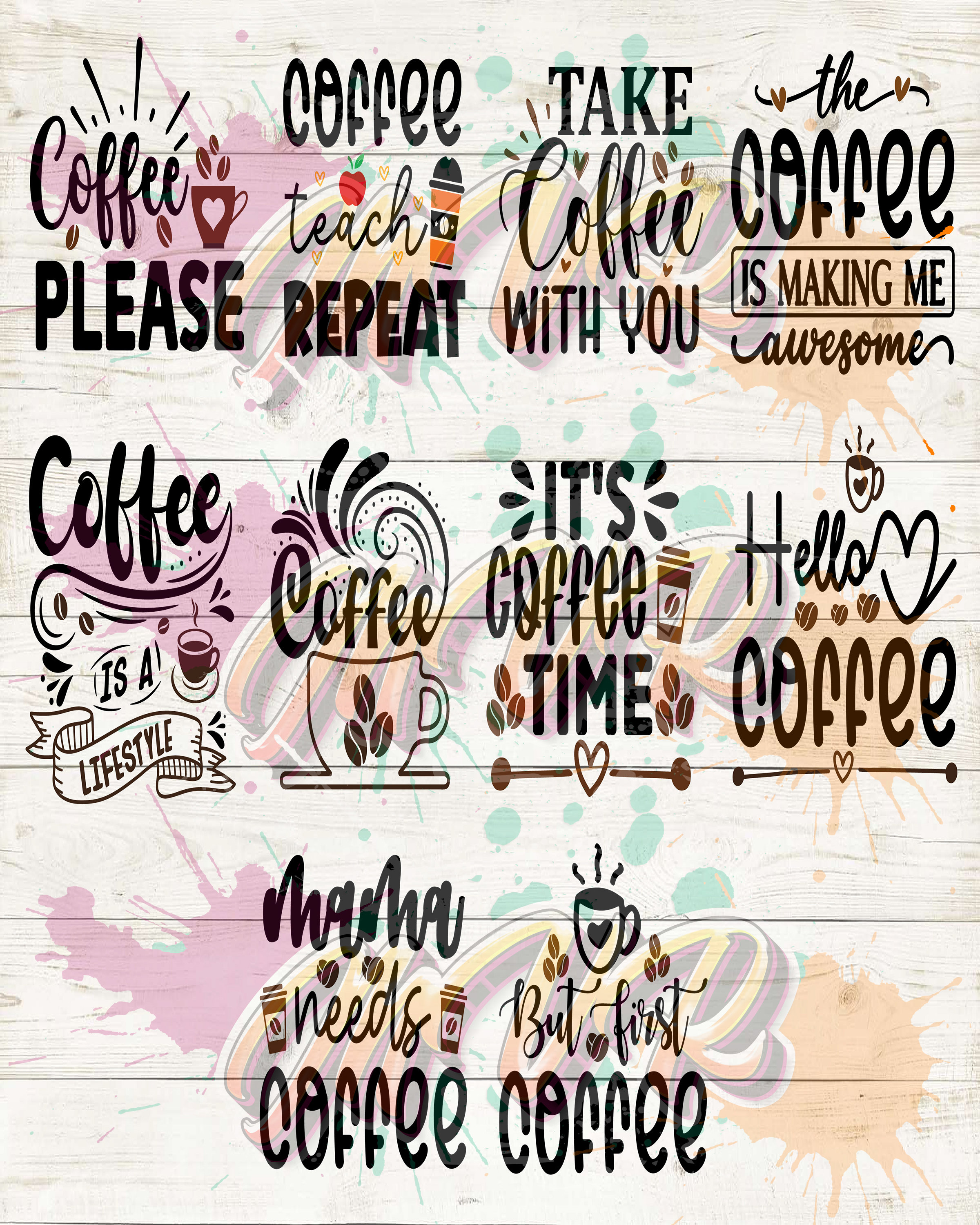 Coffee Lover SVG, Retro Coffee SVG, Coffee Stacked SVG, Coffee Lover ...