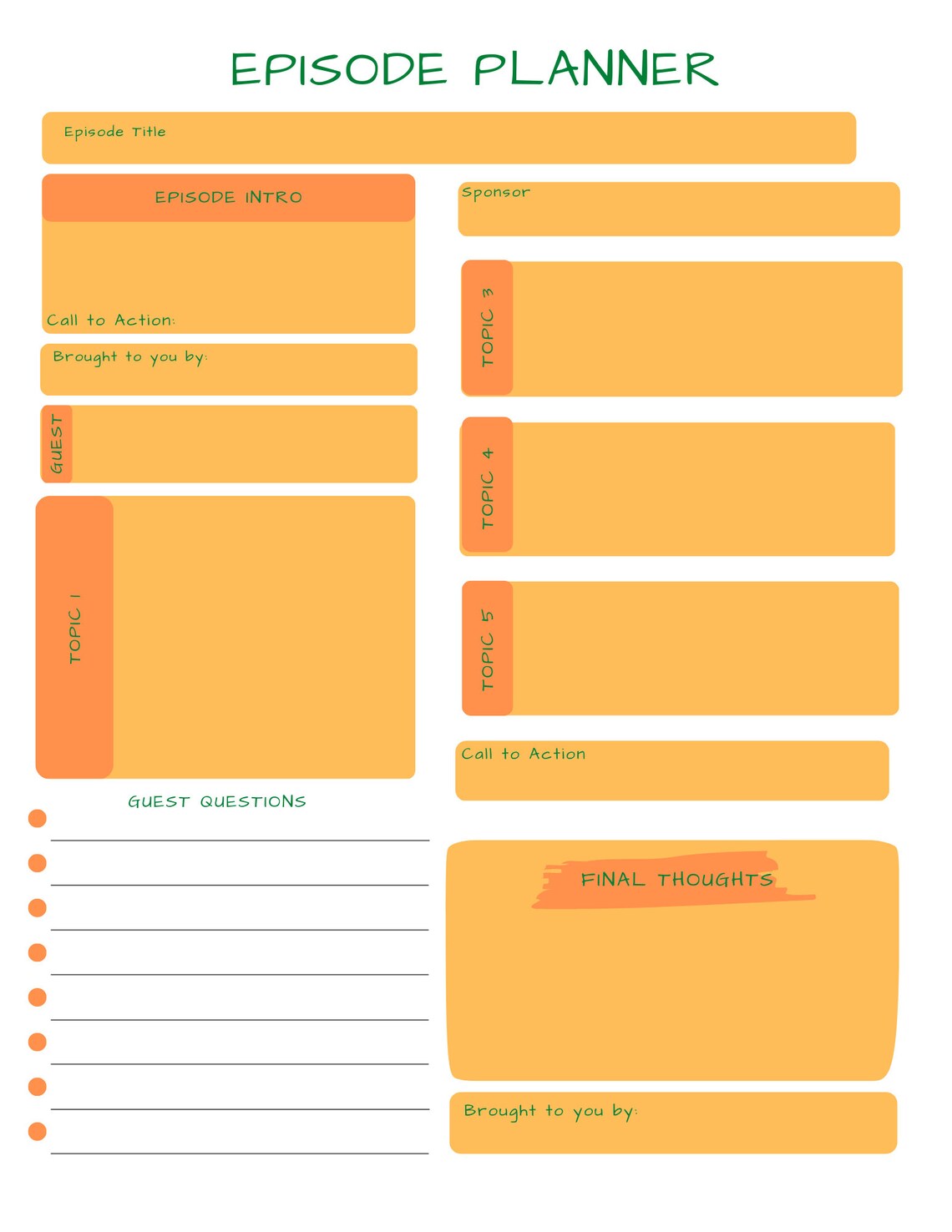 Podcast Planning Bundle for Beginners. Simple Layouts for Easy Planning ...