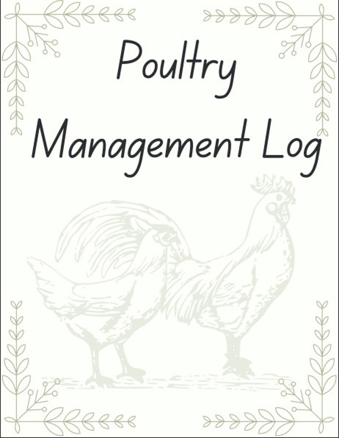 Poultry Management Log, Poultry Record, Poultry Keeping Printable. - Etsy