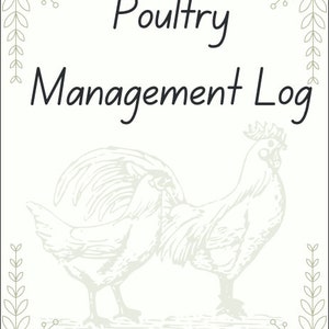 Poultry Management Log, Poultry Record, Poultry Keeping Printable. - Etsy