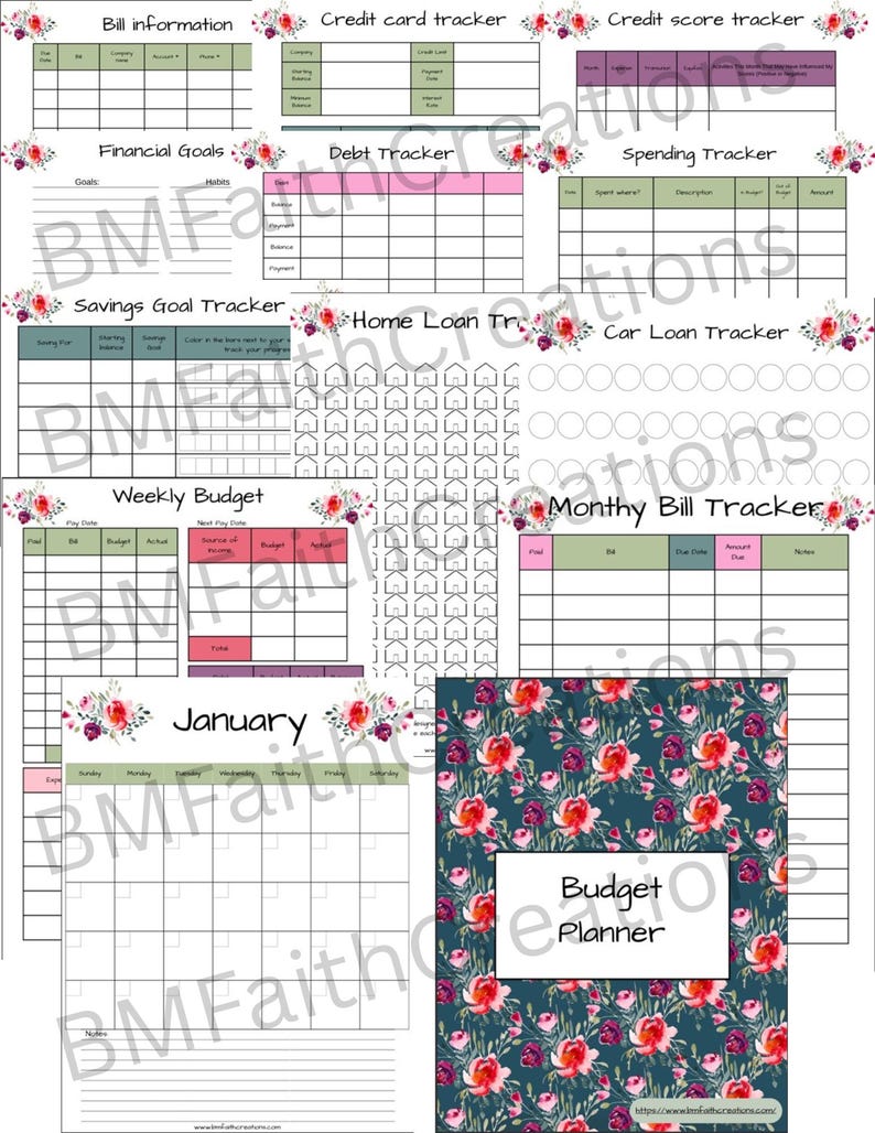 Floral Budget Planner - Etsy