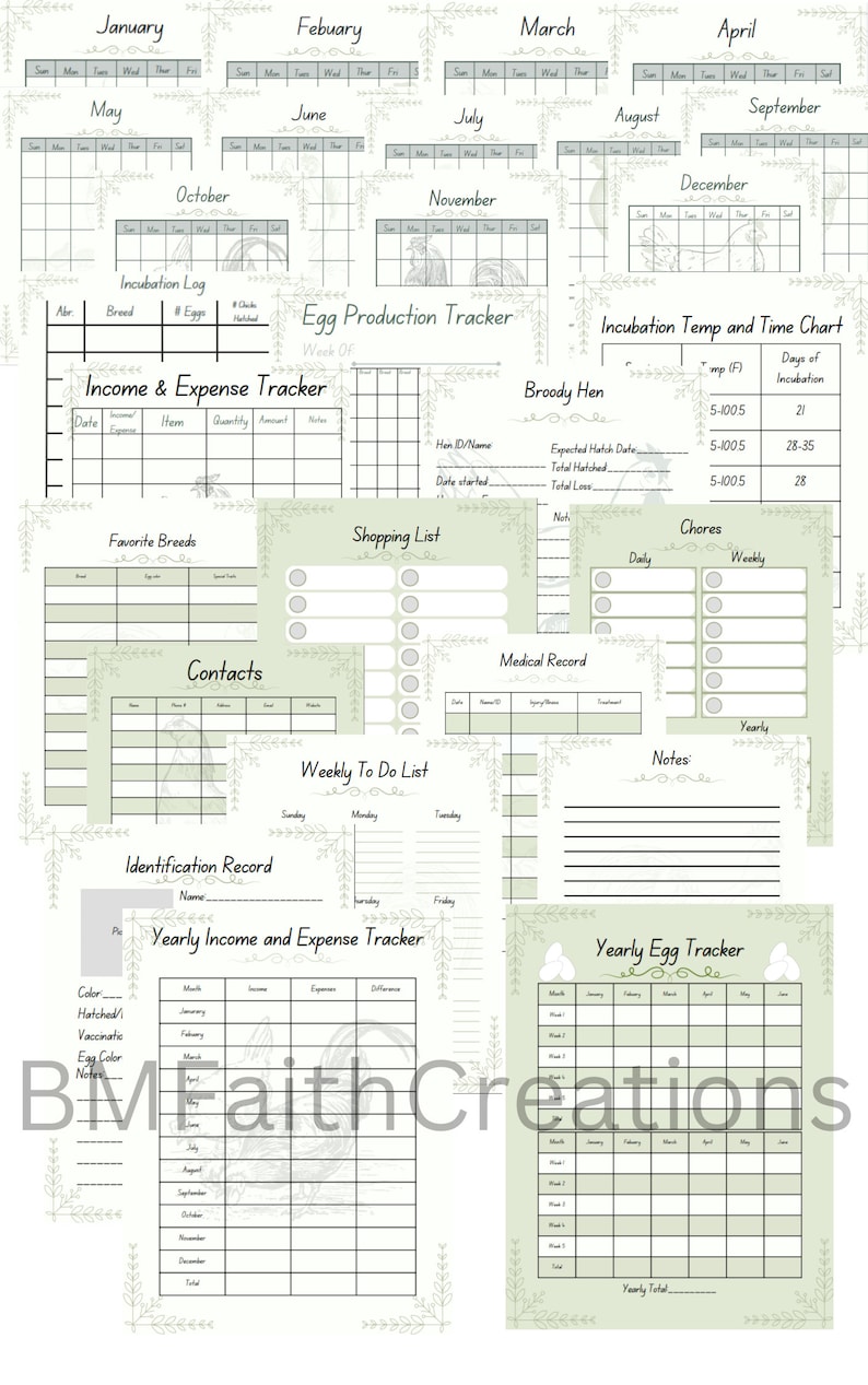 Poultry Management Log, Poultry Record, Poultry Keeping Printable. - Etsy