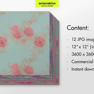 Pastel Floral DIGITAL SEAMLESS PAPER Pink Purple Watercolor Minimal ...
