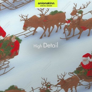 Santa Claus DIGITAL SEAMLESS PAPER Father Christmas Red Whimsical Fun ...