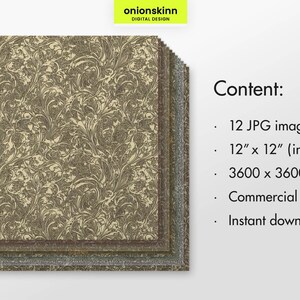 Victorian Floral DIGITAL SEAMLESS Vintage Antique Royal Flower Pattern ...