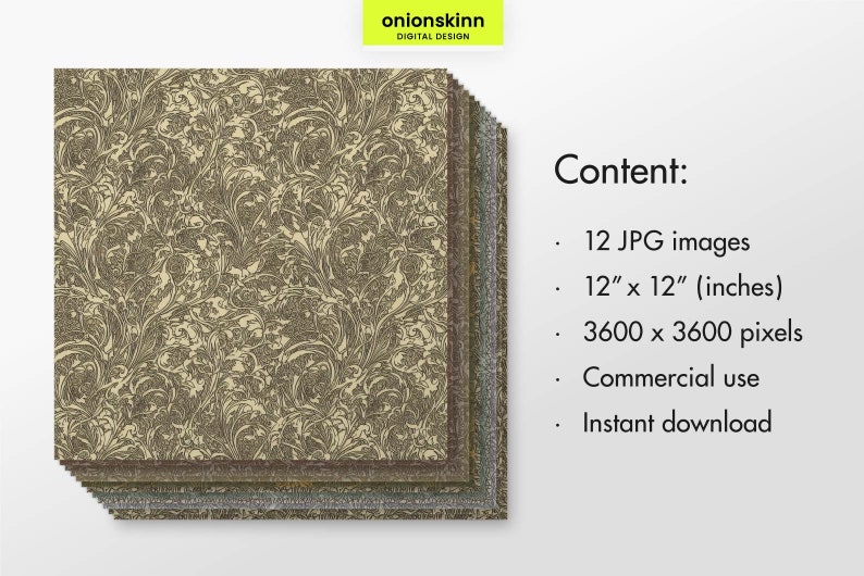 Victorian Floral DIGITAL SEAMLESS Vintage Antique Royal Flower Pattern ...