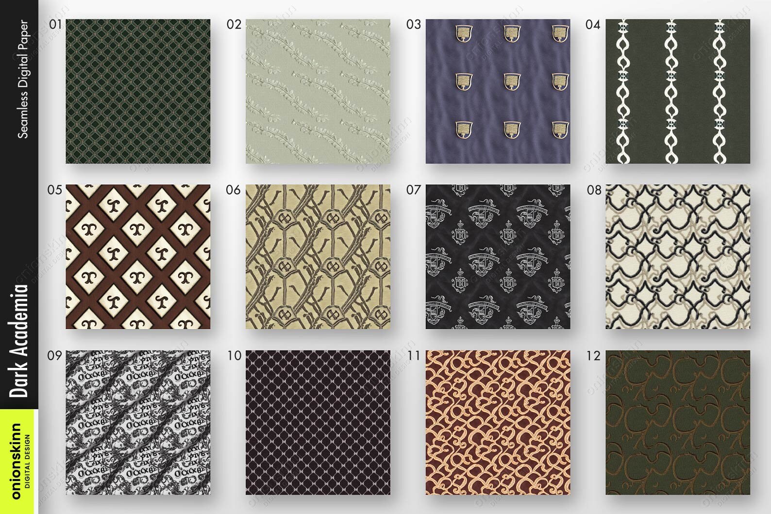 Dark Academia DIGITAL SEAMLESS PAPER Midnight Gothic Vintage Aesthetic ...