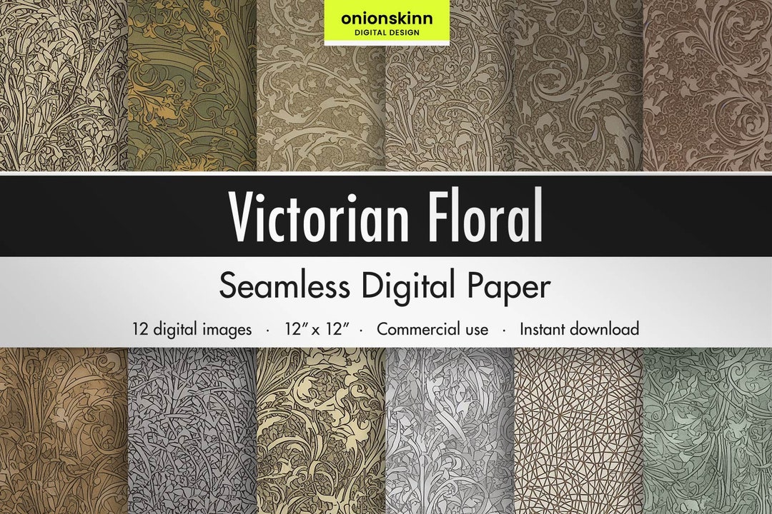 Victorian Floral DIGITAL SEAMLESS Vintage Antique Royal Flower Pattern ...