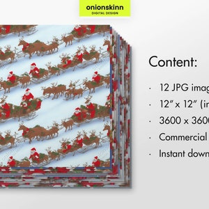 Santa Claus DIGITAL SEAMLESS PAPER Father Christmas Red Whimsical Fun ...