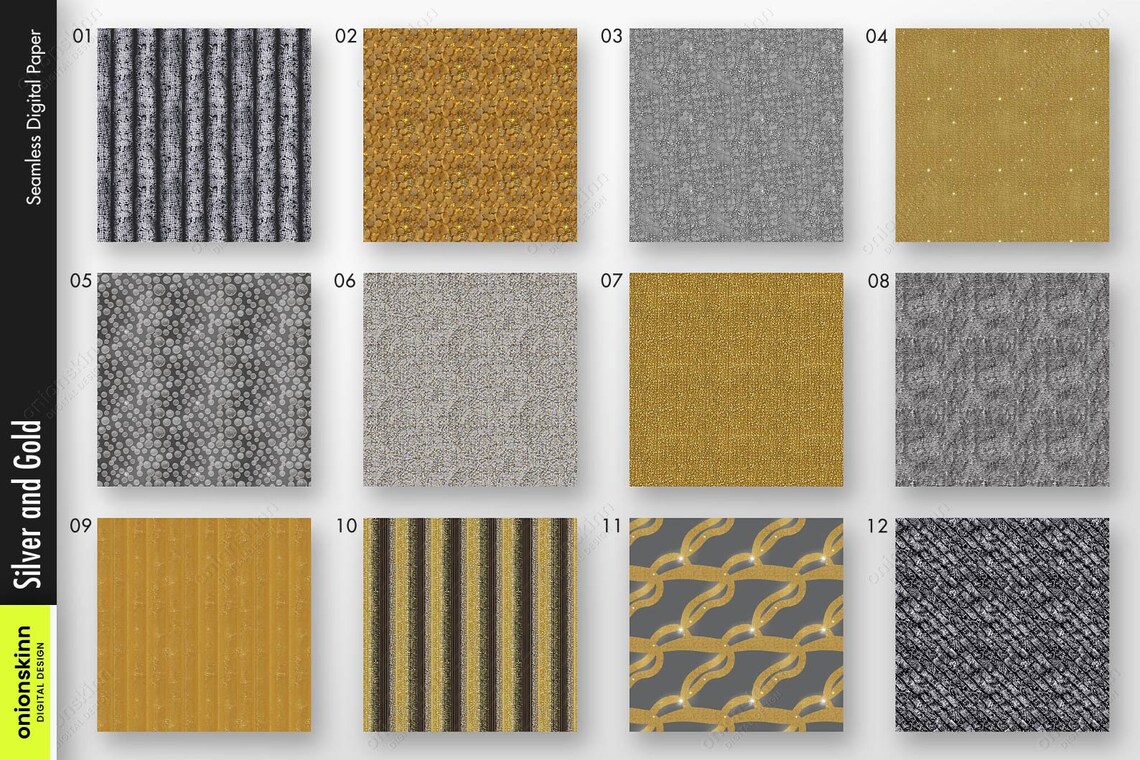 Silver and Gold DIGITAL SEAMLESS PAPER Luxe Elegant Glitter - Etsy