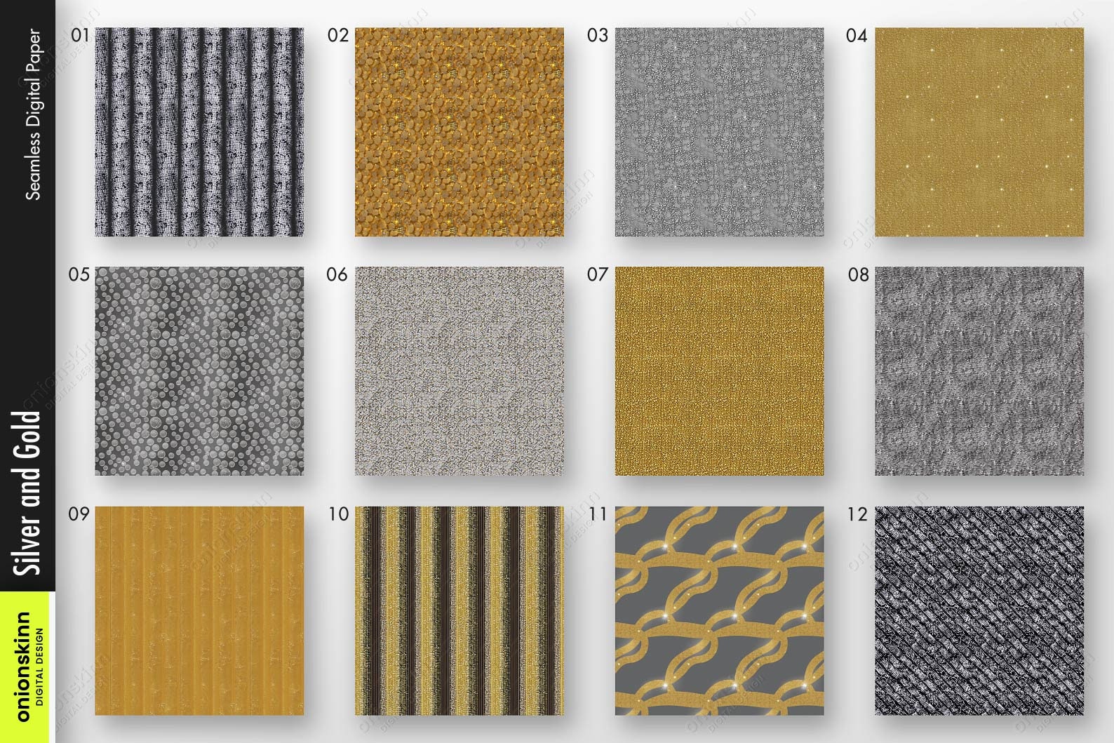 Silver and Gold DIGITAL SEAMLESS PAPER Luxe Elegant Glitter - Etsy