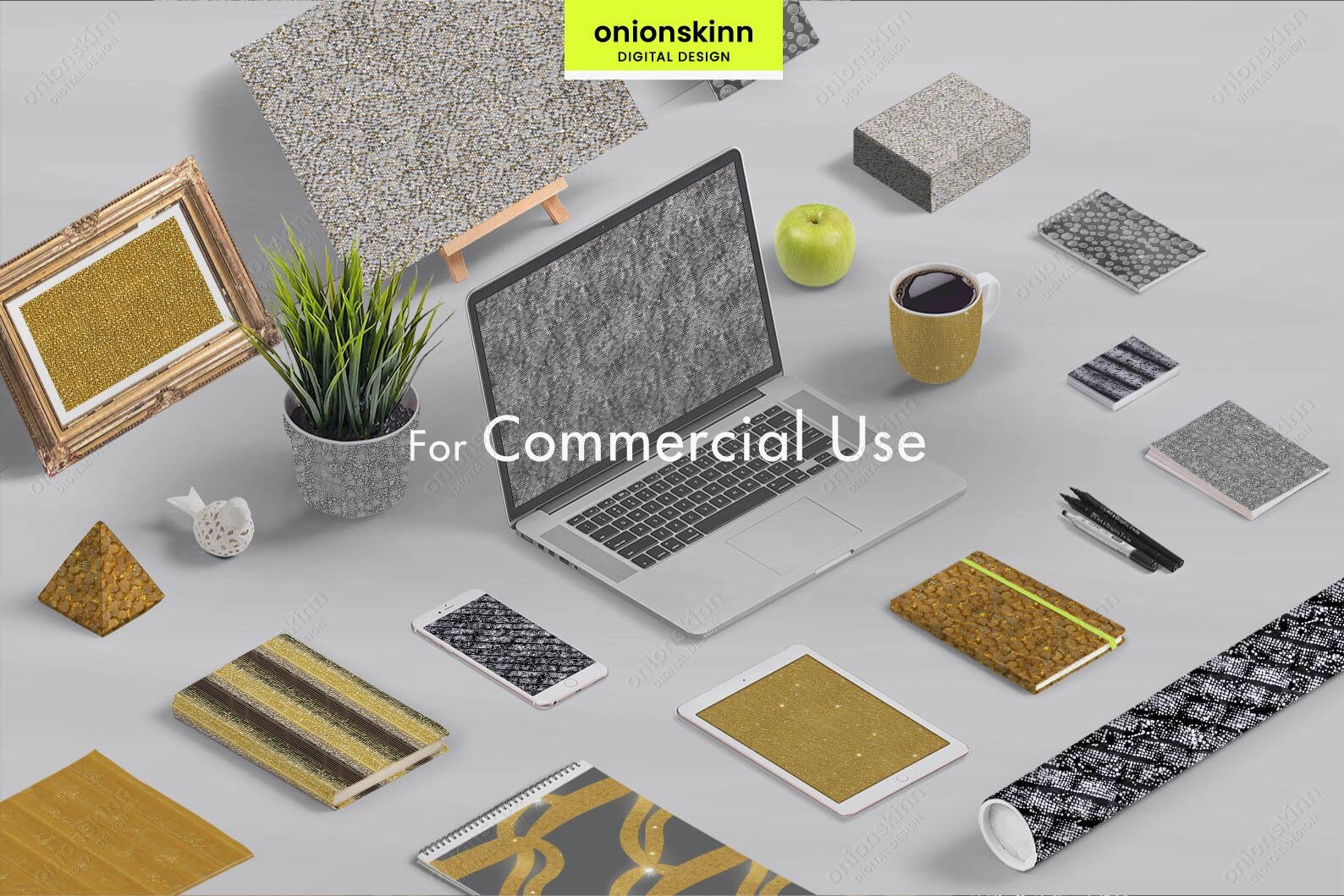 Silver and Gold DIGITAL SEAMLESS PAPER Luxe Elegant Glitter - Etsy