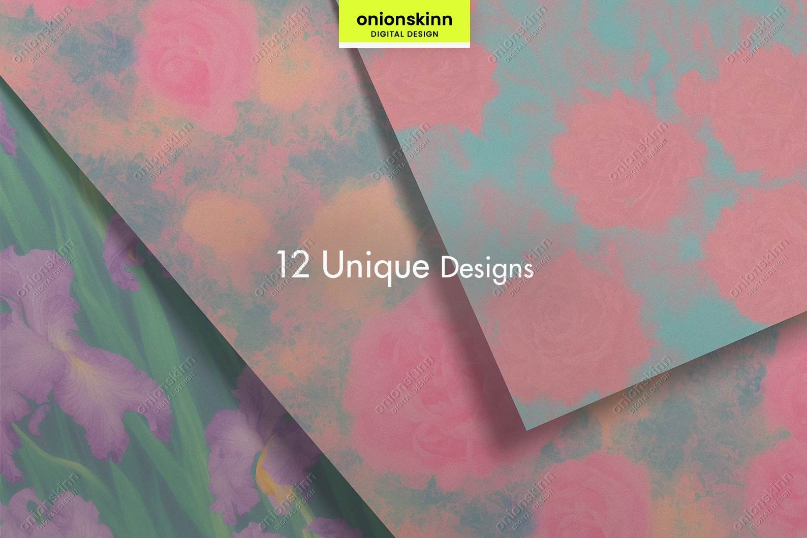 Pastel Floral DIGITAL SEAMLESS PAPER Pink Purple Watercolor Minimal ...