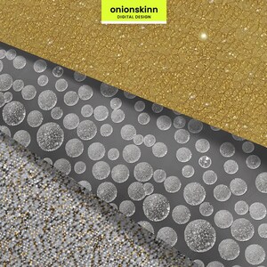 Silver and Gold DIGITAL SEAMLESS PAPER Luxe Elegant Glitter Sequin ...