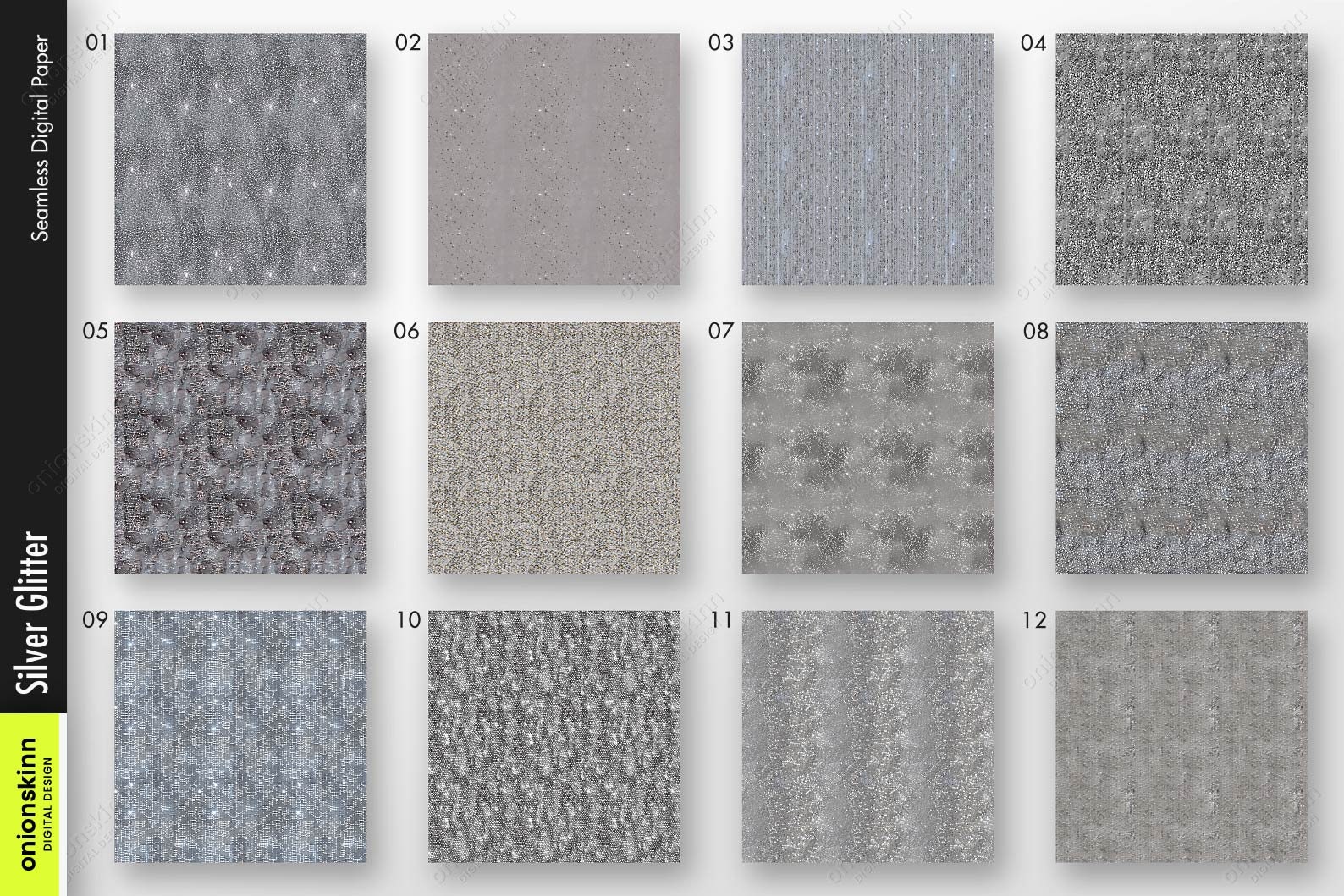 Silver Glitter DIGITAL SEAMLESS PAPER Sparkle Twinkle Shimmer Glint ...