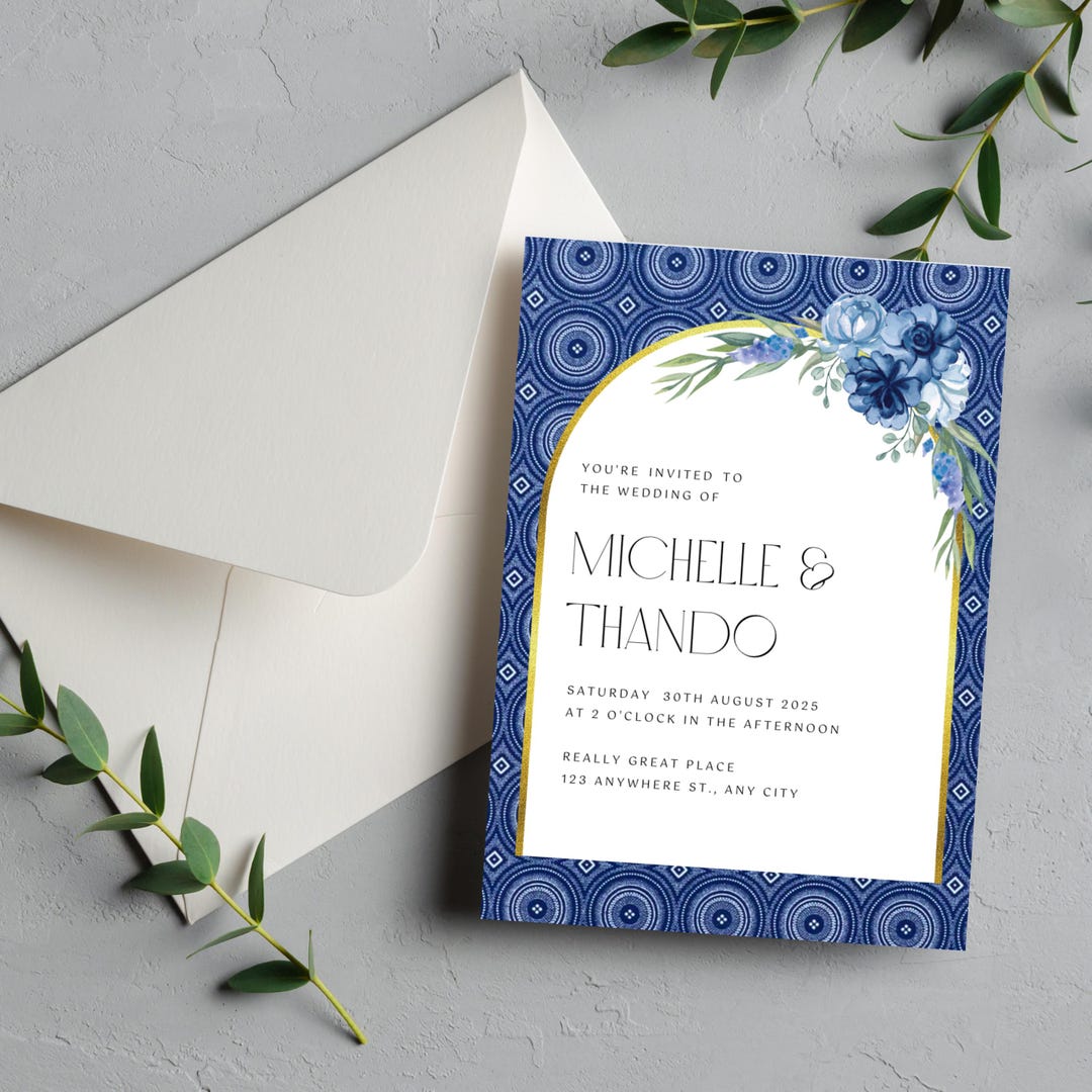 Tswana Traditional Wedding Invitation, African Invitation, Canva ...