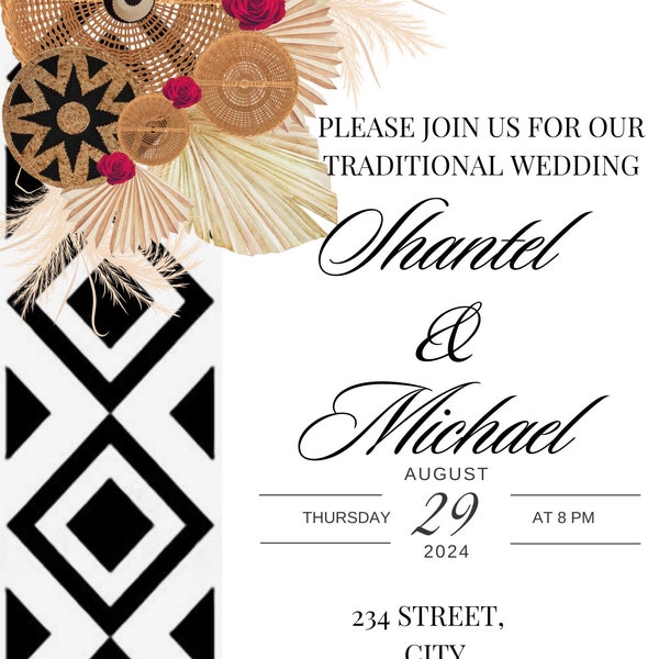 Traditional Wedding Wedding Invitation african Traditional Wedding ...