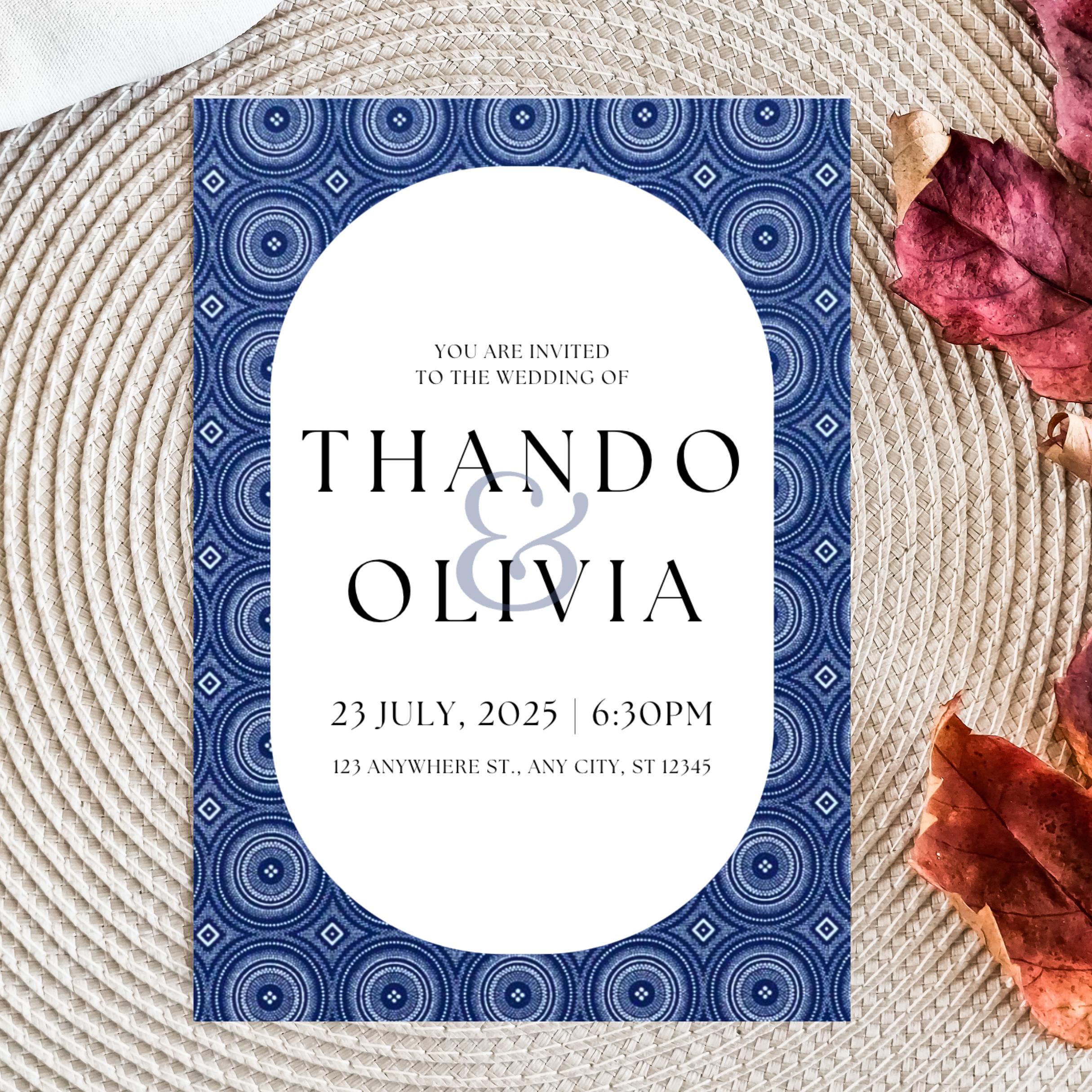 Tswana Traditional Wedding Invitation, African Invitation, Canva ...