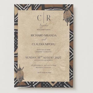 African Wedding Invitation: Traditional Canva Template (5x7 in Digital ...