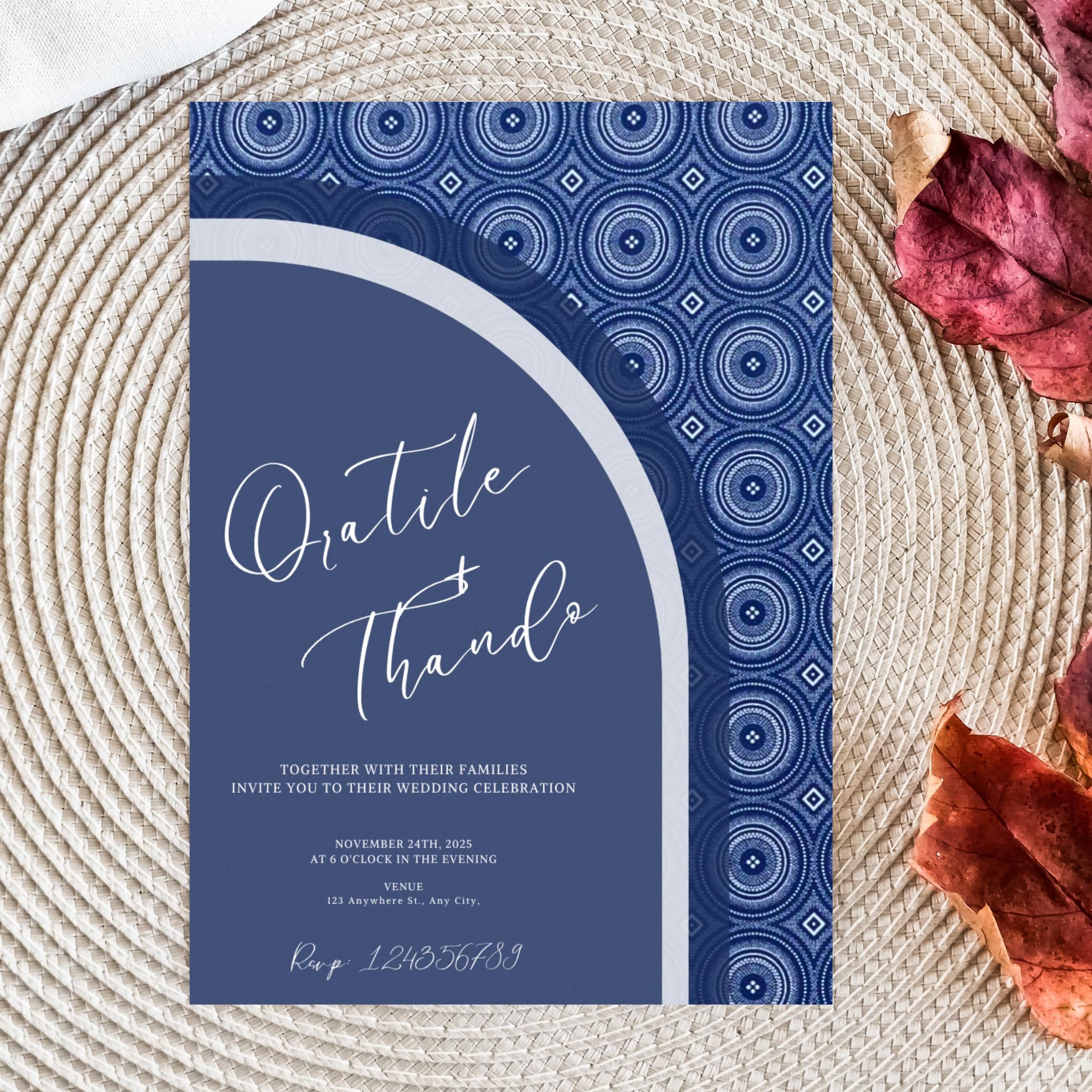 Tswana Traditional Wedding Invitation, African Invitation, Canva ...