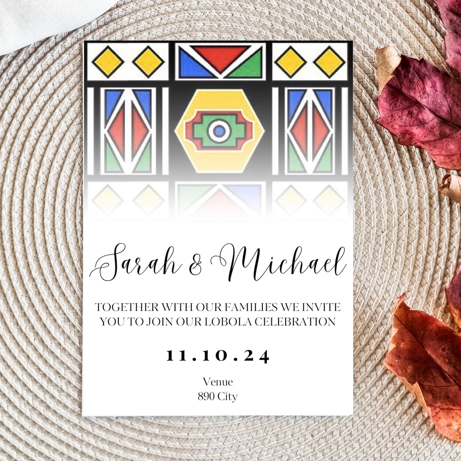 African Wedding Invitation, Zulu Invitation, Ndebele Print, Traditional ...