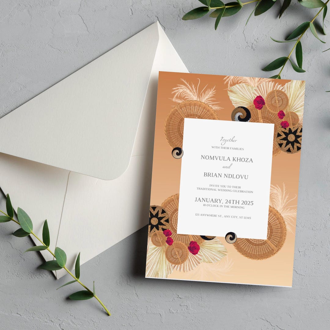 Traditional Wedding Wedding Invitation african Traditional Wedding ...