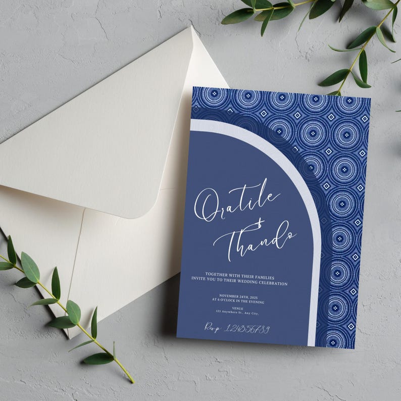 Tswana Traditional Wedding Invitation, African Invitation, Canva ...