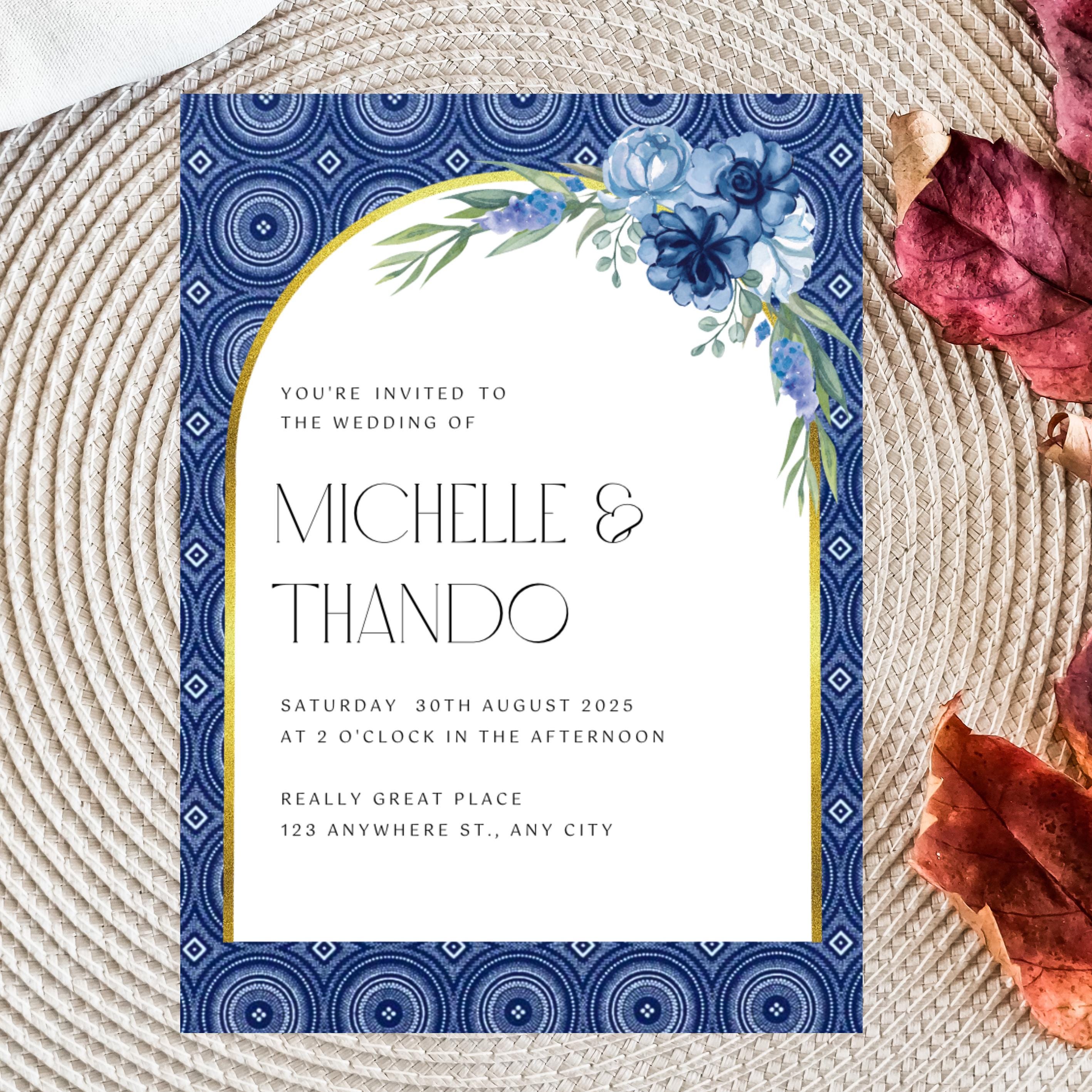Tswana Traditional Wedding Invitation, African Invitation, Canva ...