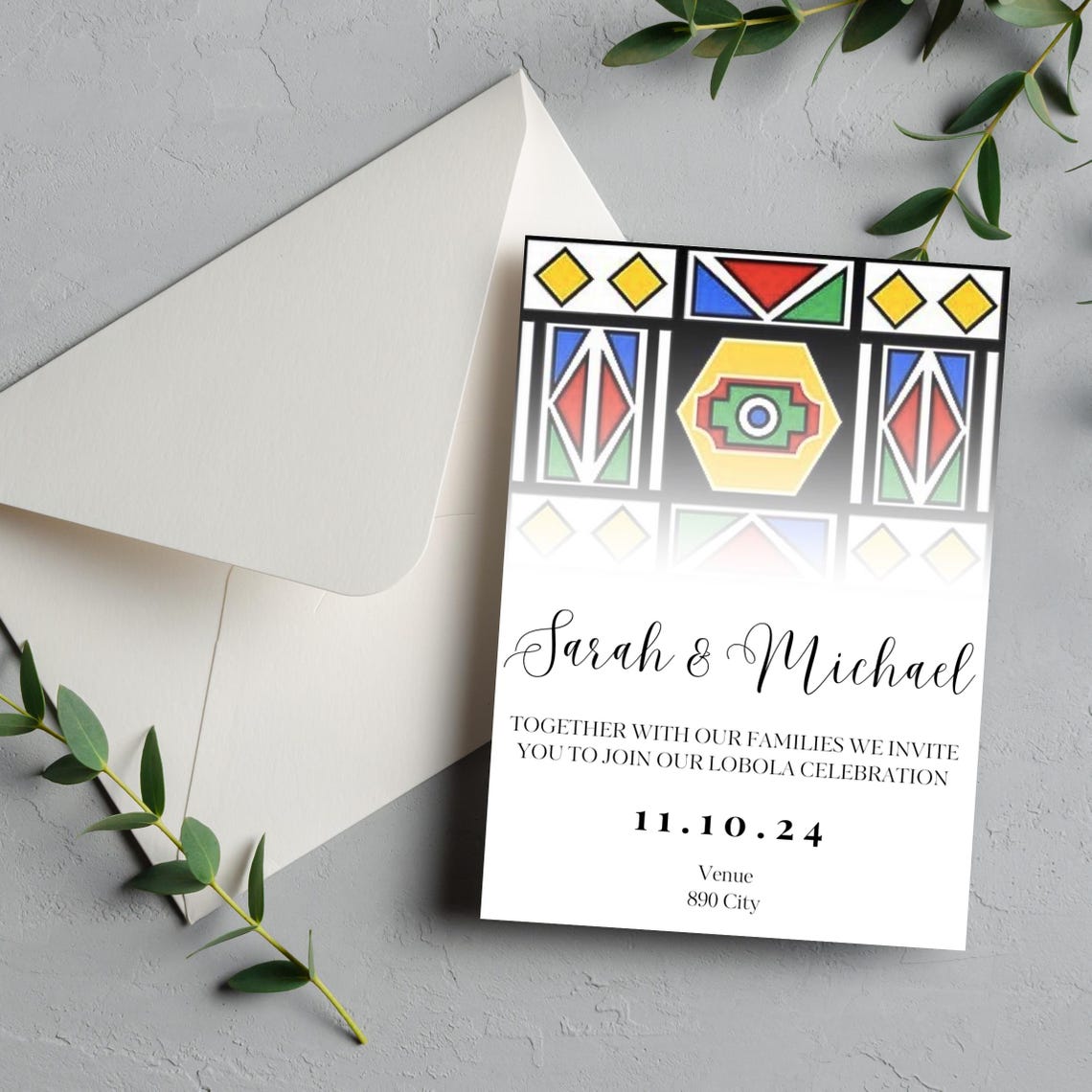 African Wedding Invitation, Zulu Invitation, Ndebele Print, Traditional ...