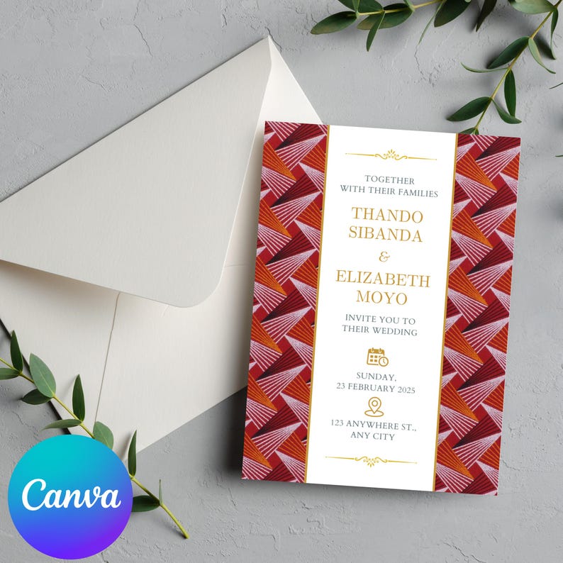 Traditional Wedding, Wedding Invitation Template, African Traditional ...
