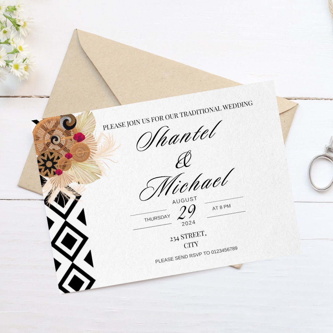 African traditional wedding invitations templates free ...