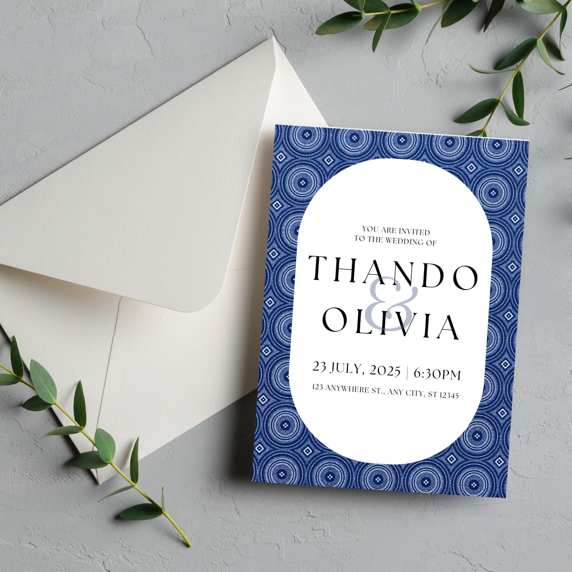 Tswana Traditional Wedding Invitation, African Invitation, Canva ...