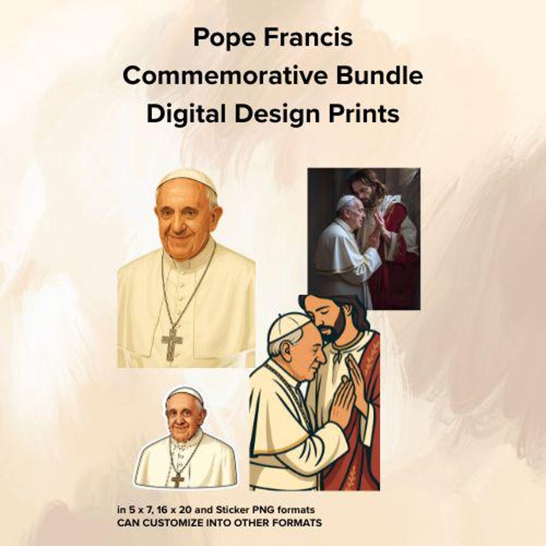 Pope Francis Commemorative Digital Bundle Designs, Great for Wall Decor ...