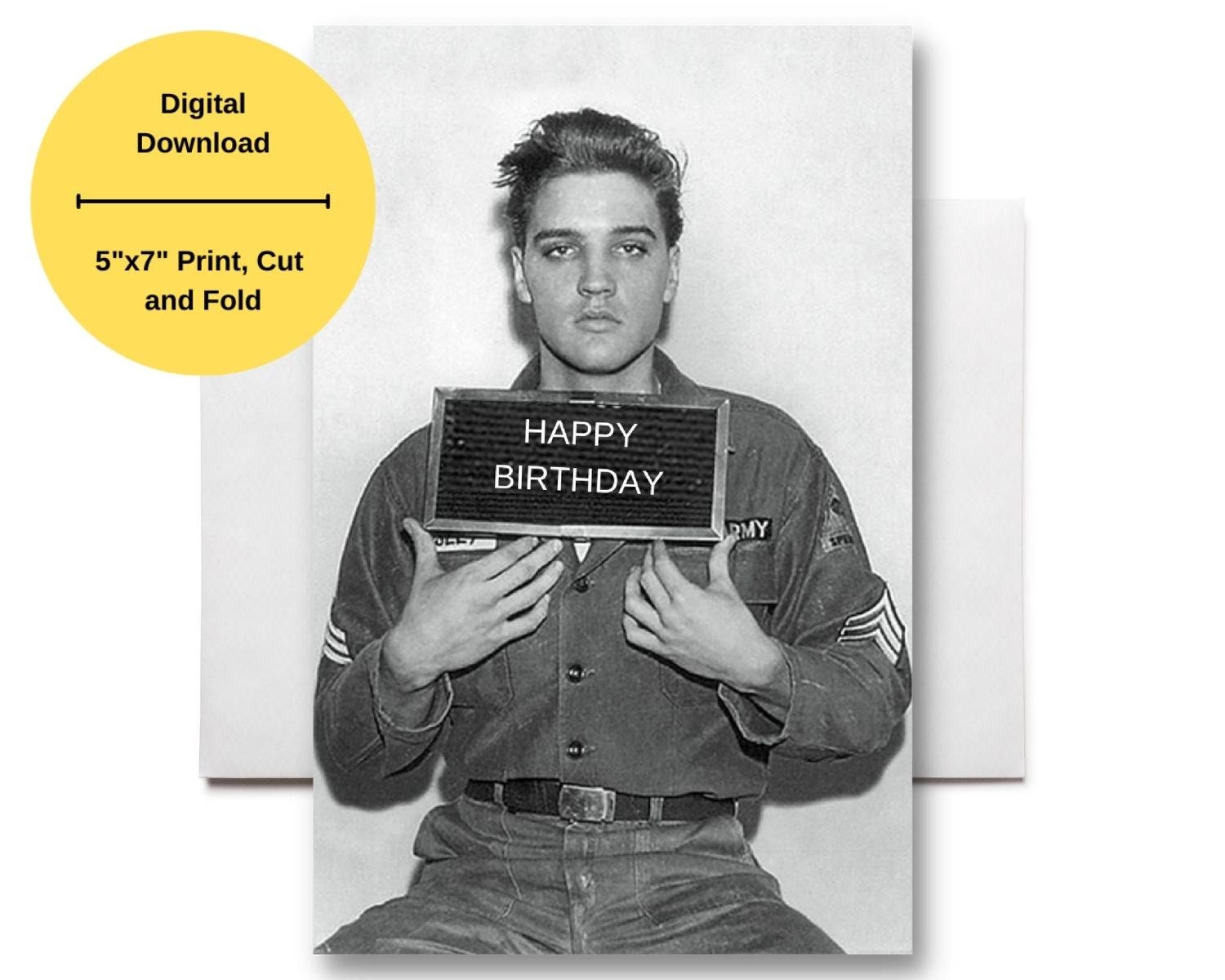 Elvis Happy Birthday Card - Etsy
