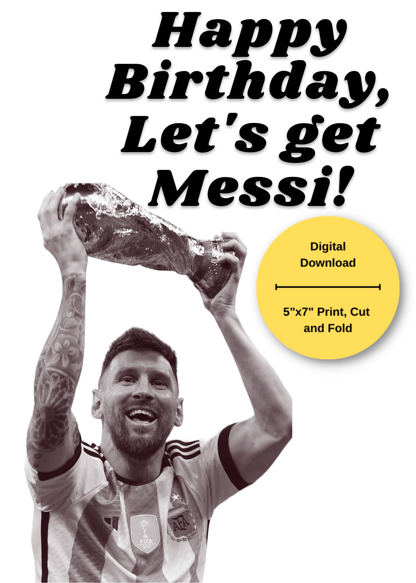 Lionel Messi Birthday Card - Etsy